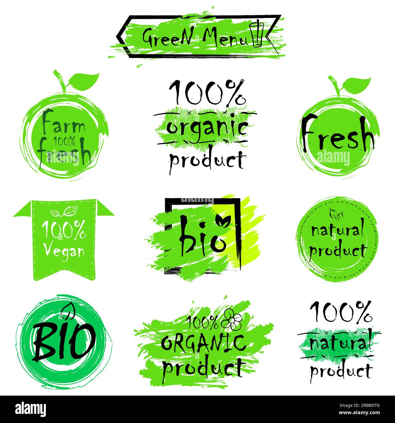 Collection of green labels Stock Vector Images - Alamy