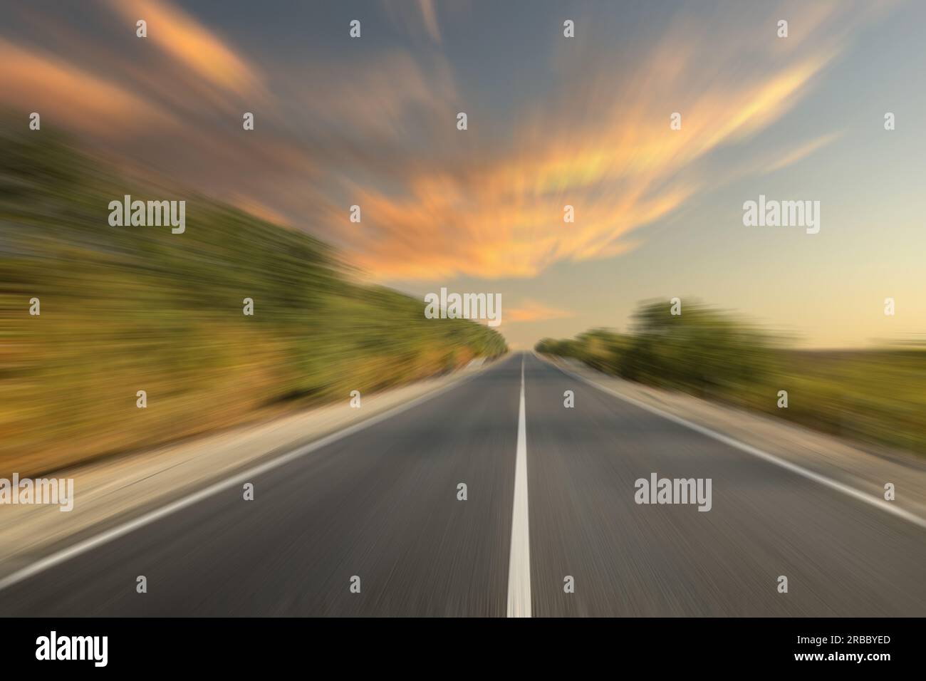 Empty road without trip car hi-res stock photography and images - Alamy