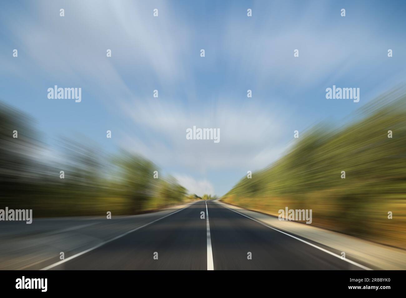 Asphalt country road without transport, motion blur effect Stock Photo ...