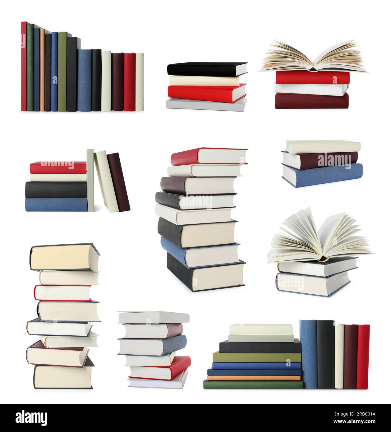 Collage of different books isolated on white Stock Photo - Alamy