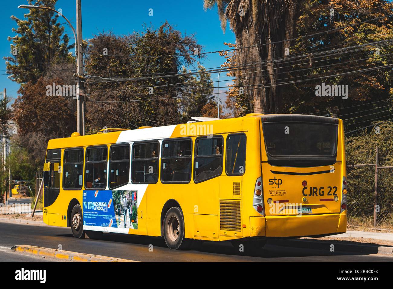 Santiago, Chile - March 24 2023: A public transport Transantiago, or ...