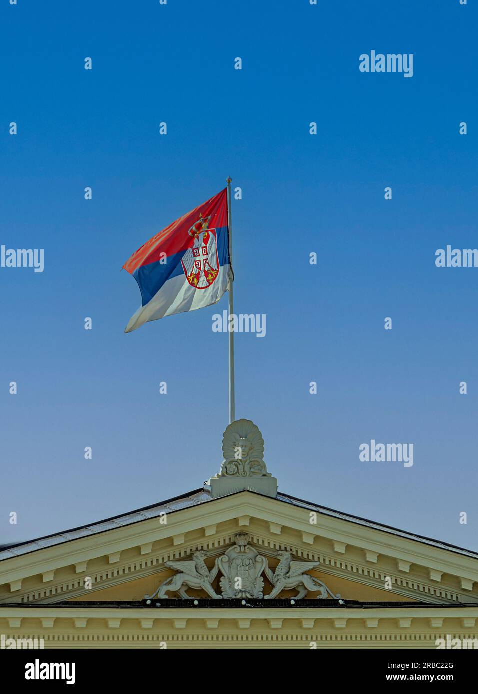 Serbian flag waving wind hi-res stock photography and images - Alamy
