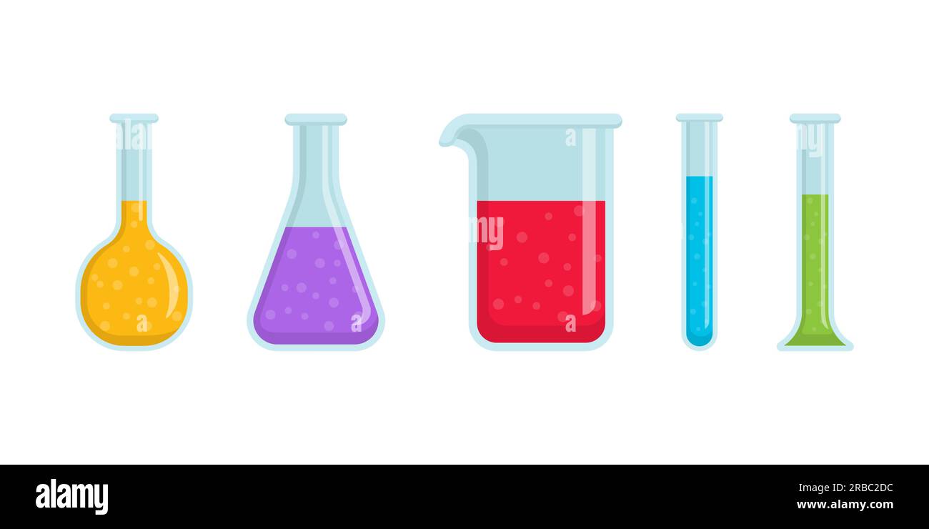 laboratory glassware equipment vector illustration in flat style design ...