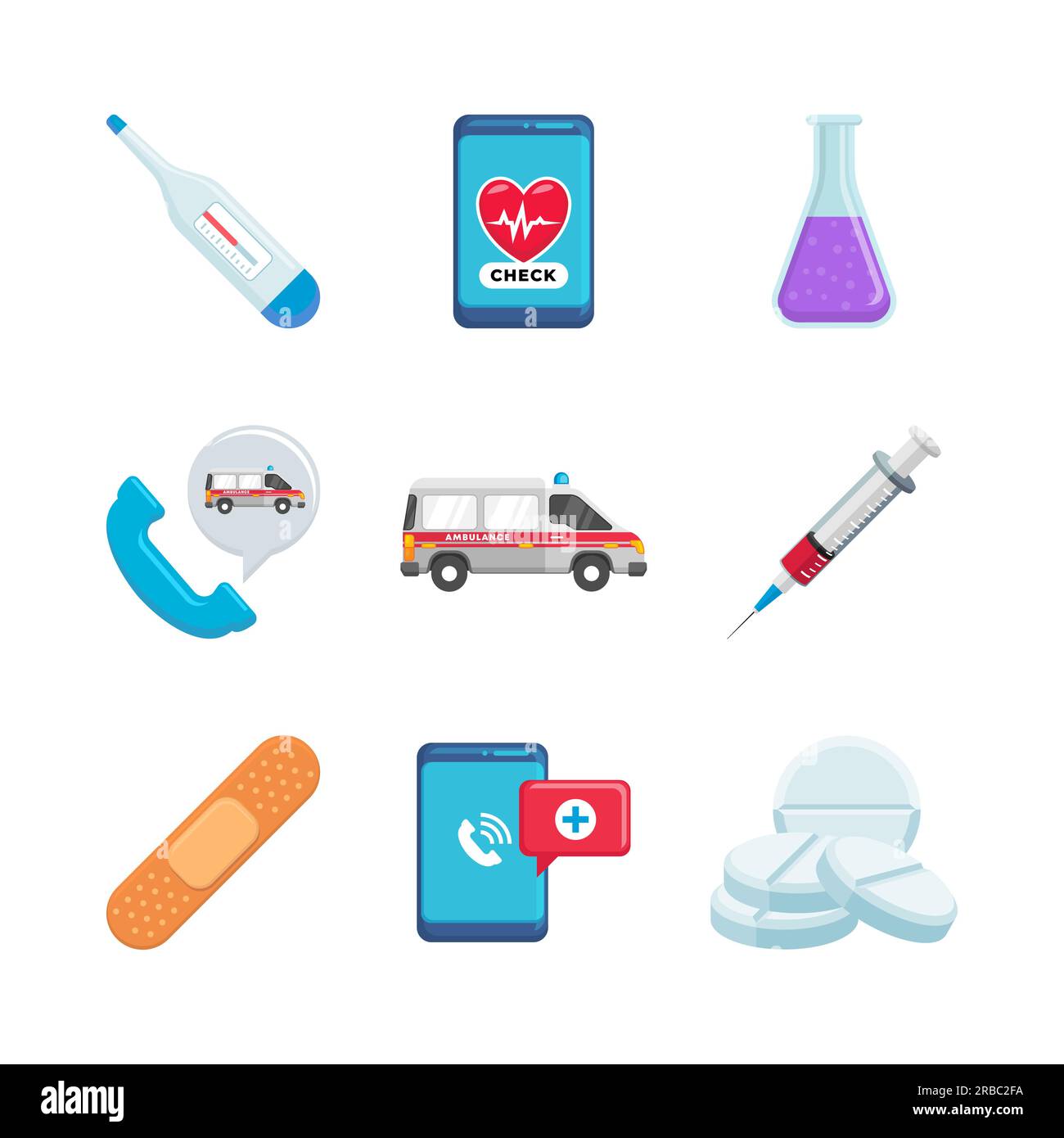 Medical and healthcare element vector illustration in flat style ...