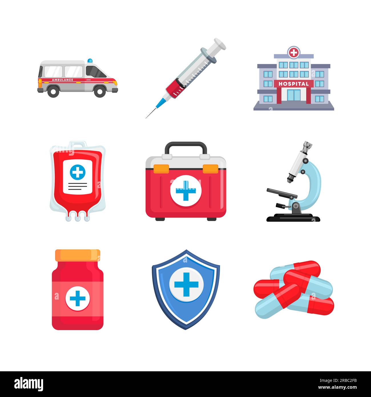 Medical and healthcare element vector illustration in flat style ...