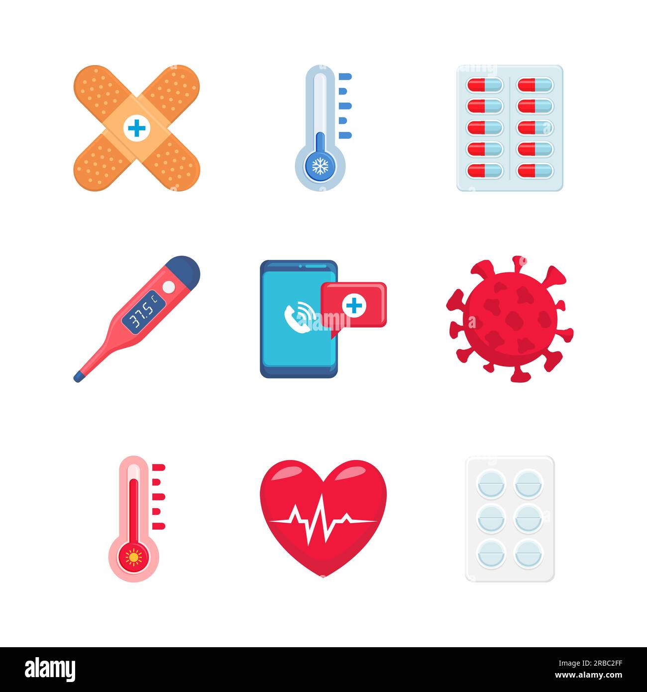 Medical and healthcare element vector illustration in flat style ...