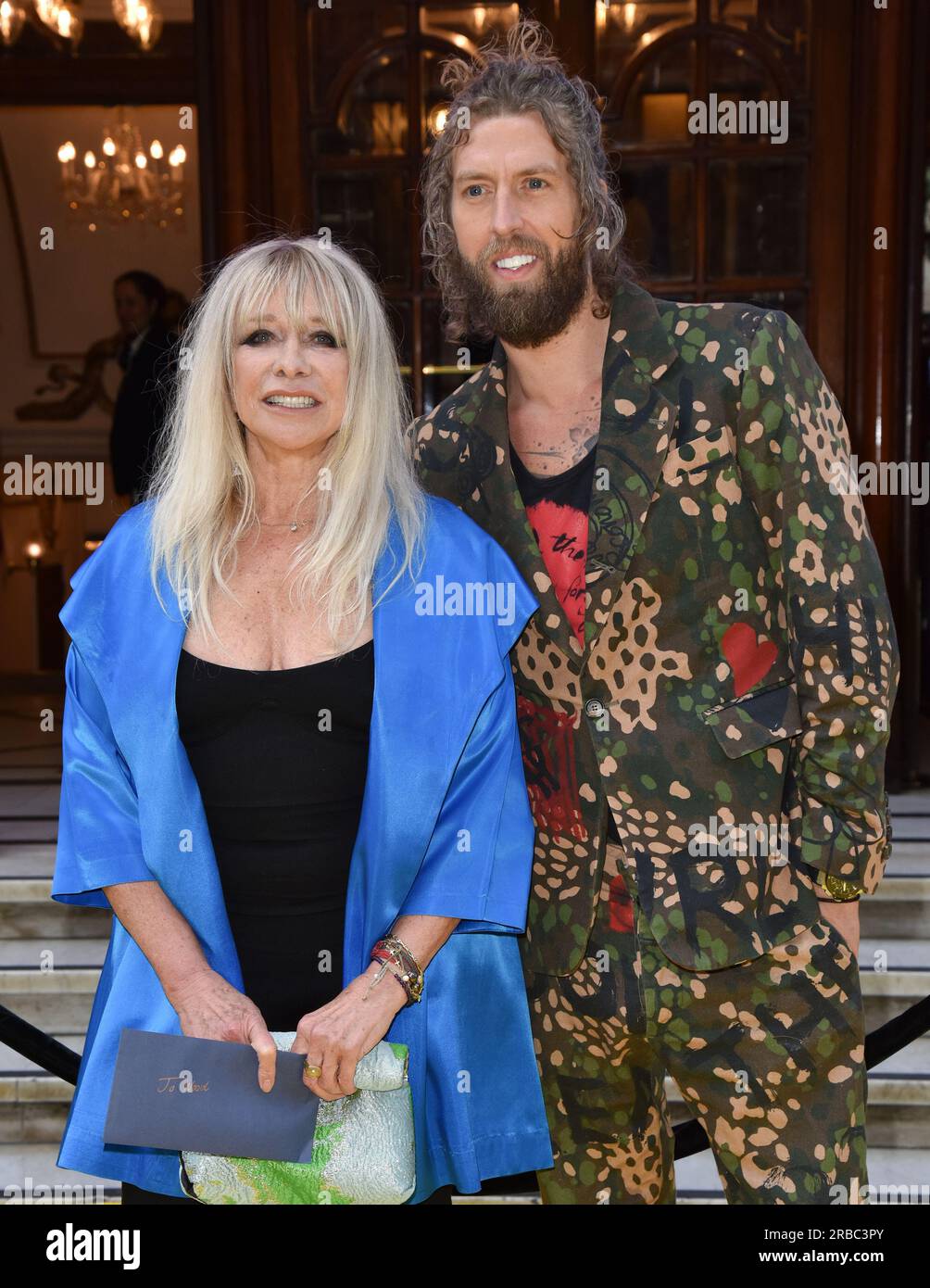 London, UK. 06th July, 2023. Jo Wood and Jameson Stocks arrive at the ...