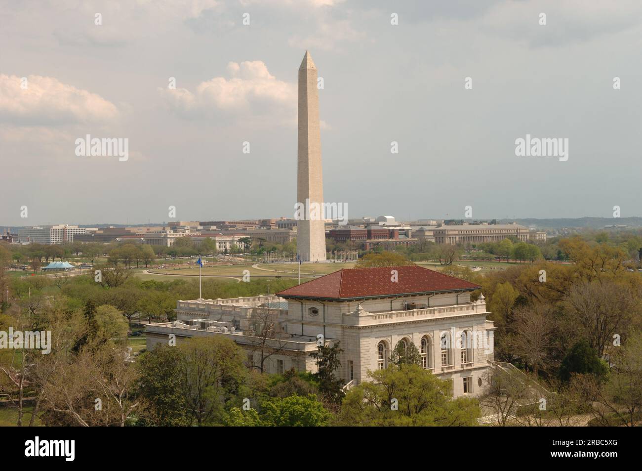 Washington, D.C. buildings, monuments, skyline viewed from the Main ...