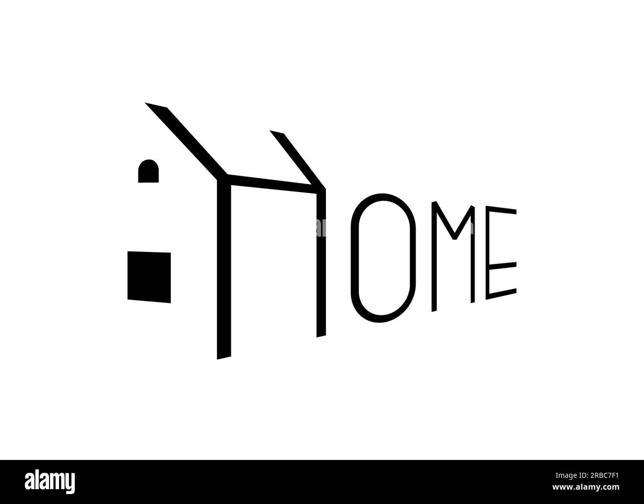 Home linear logo perspective design template for real estate company ...