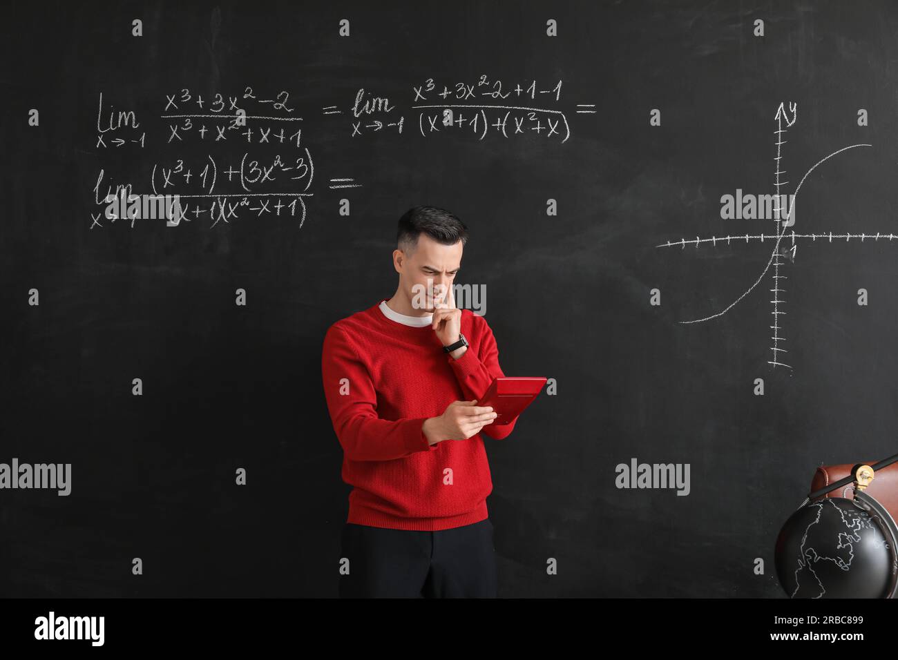 Blackboard with math calculations hi-res stock photography and images ...