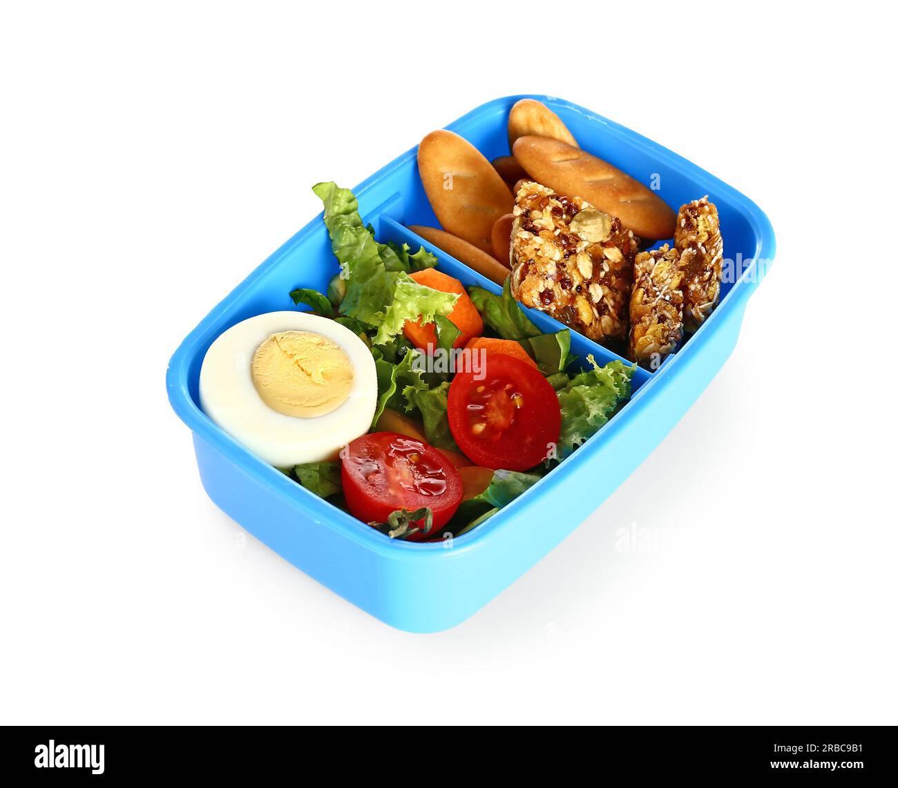 Lunchbox with tasty food isolated on white background Stock Photo - Alamy