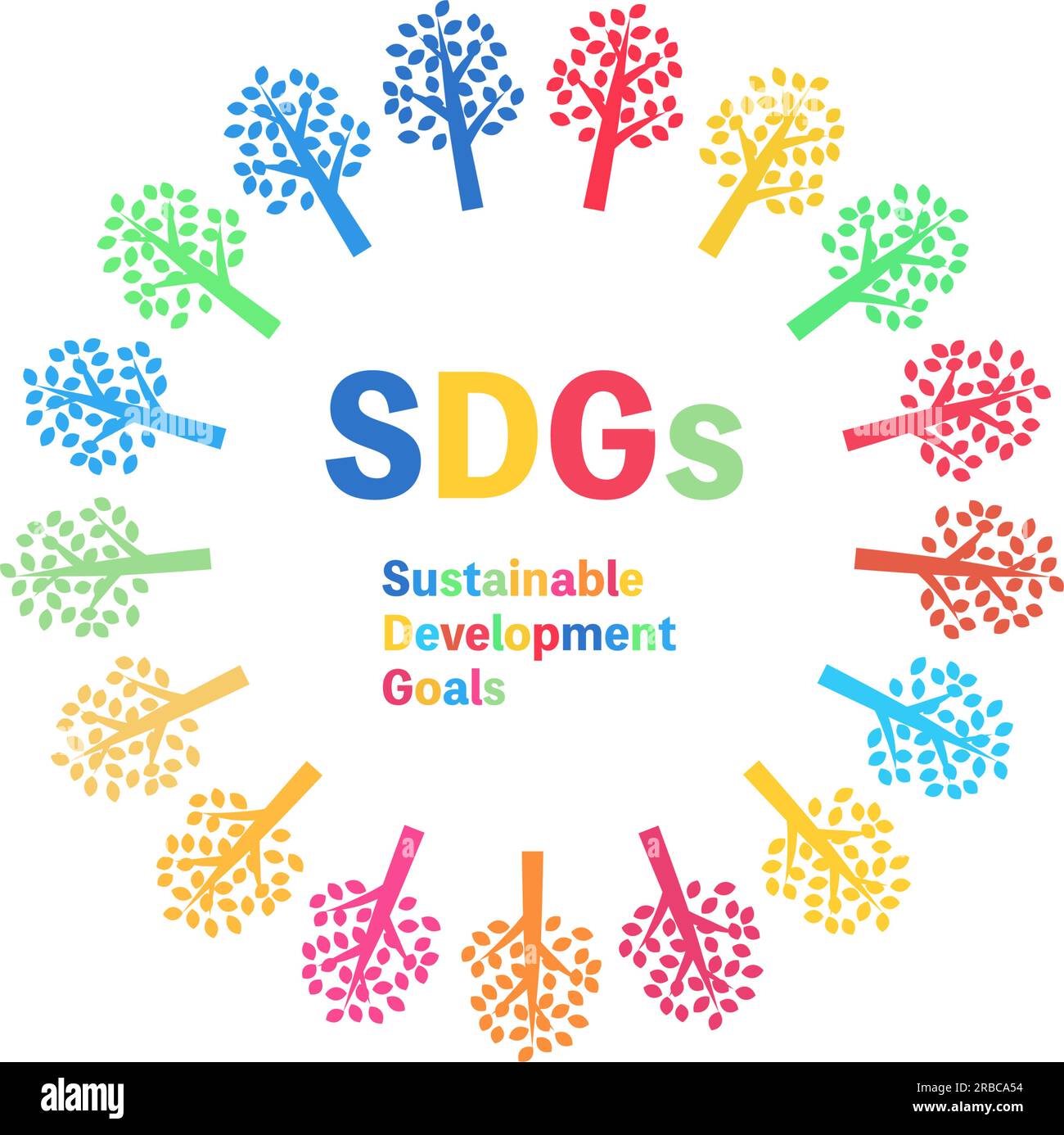 Image logo of colorful trees and letters of SDGs, Vector Illustration Stock Vector Image & Art ...