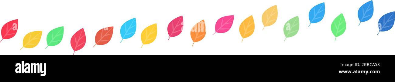 17 colorful leaves in SDGs colors, horizontal, Vector Illustration ...