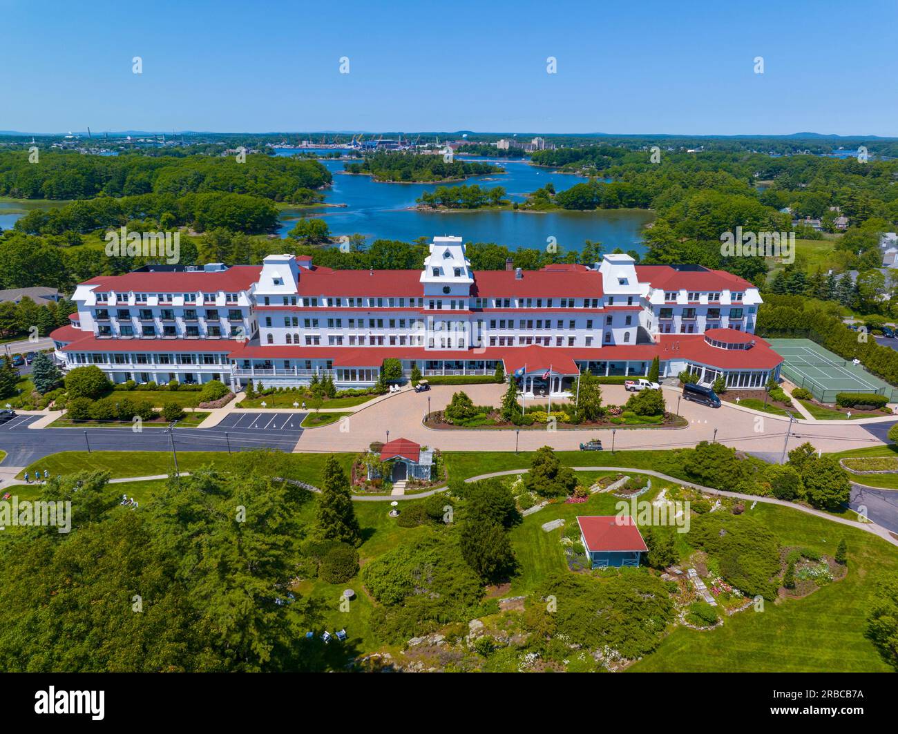 Wentworth by the Sea aerial view at the mouth of Piscataqua River in ...
