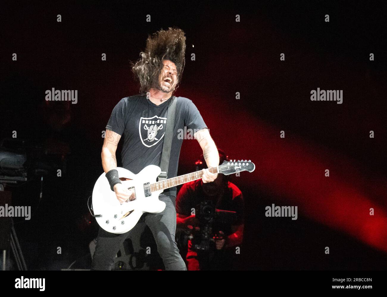 Quebec, Canada. 08th July, 2023. Foo Fighters lead singer Dave Grohl ...