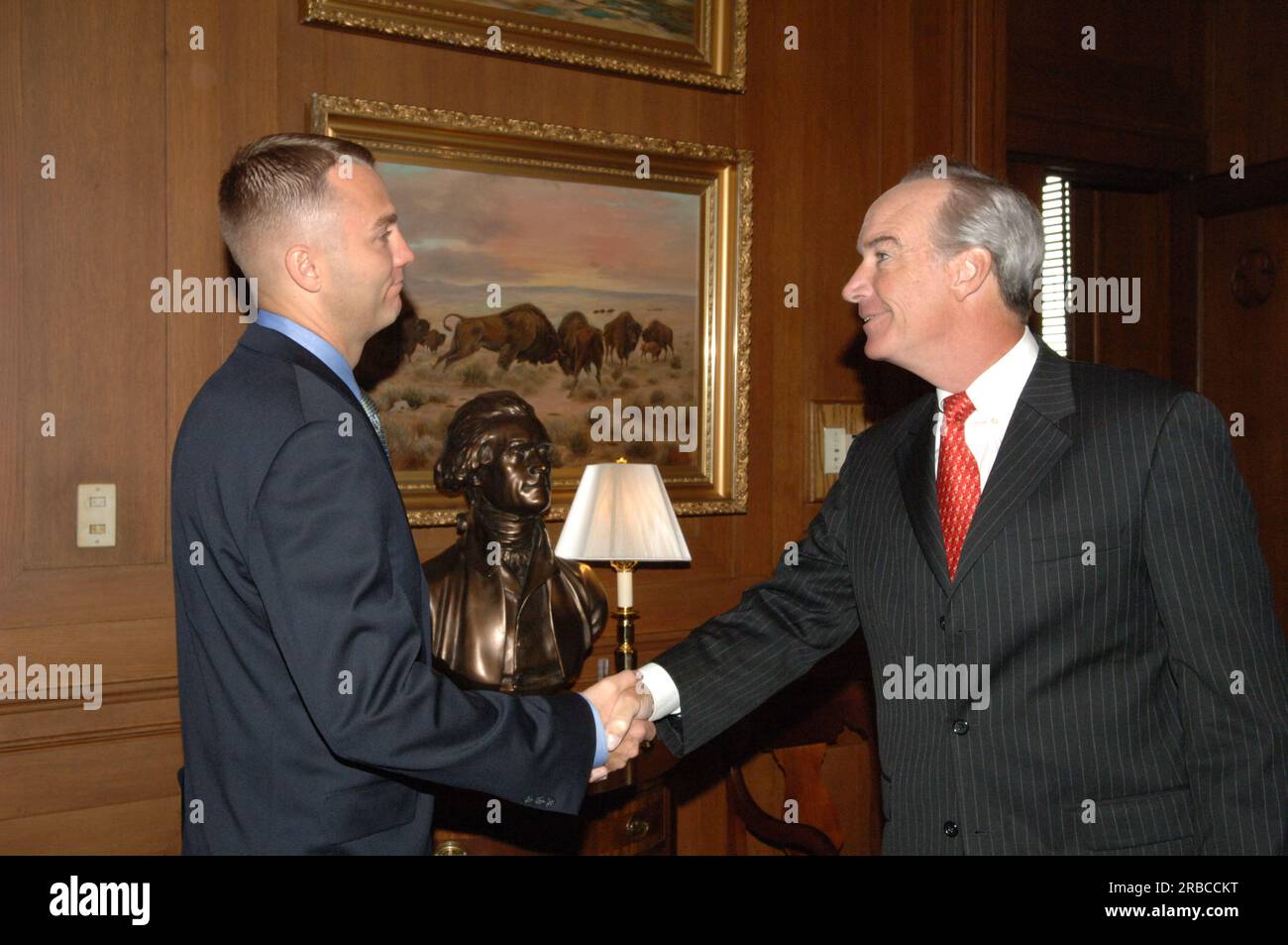 Secretary Dirk Kempthorne meeting at Main interior with former member ...