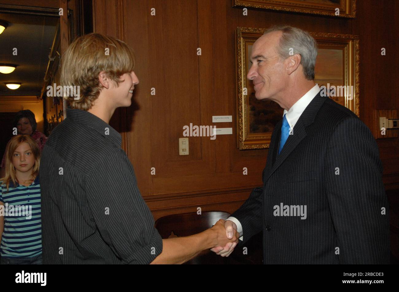 Secretary Dirk Kempthorne receiving visit at Main Interior from Michael ...