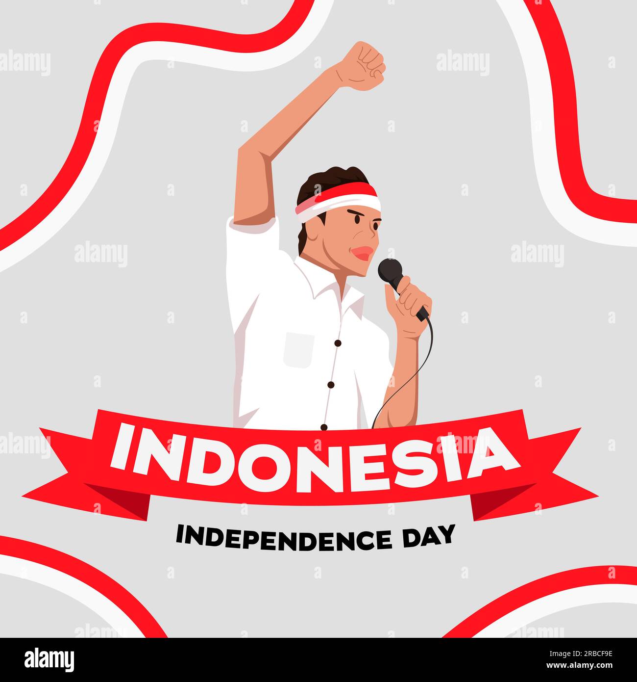 flat design indonesia independence day illustration with a speaker ...