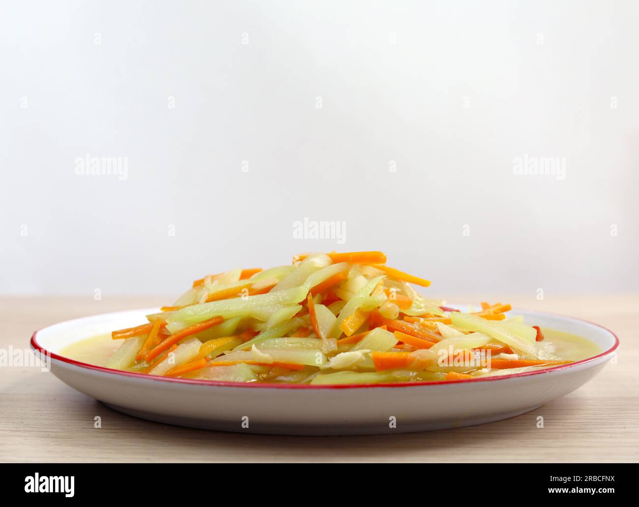 Delicious stir fry vegetables of carrot and siamese pumpkin Stock Photo ...