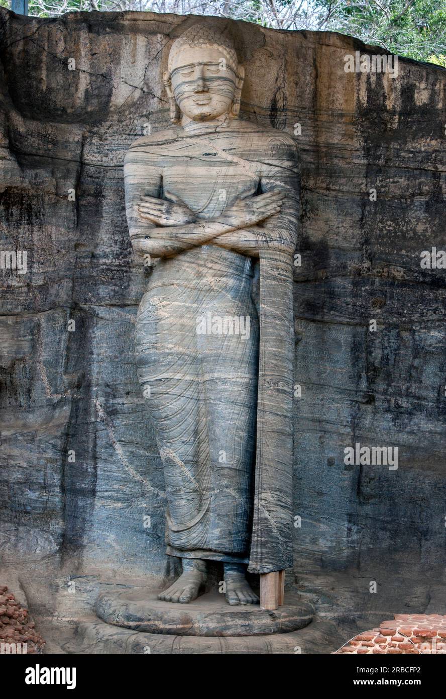 The standing Buddha statue which forms part of the Gal Vihara at the ...