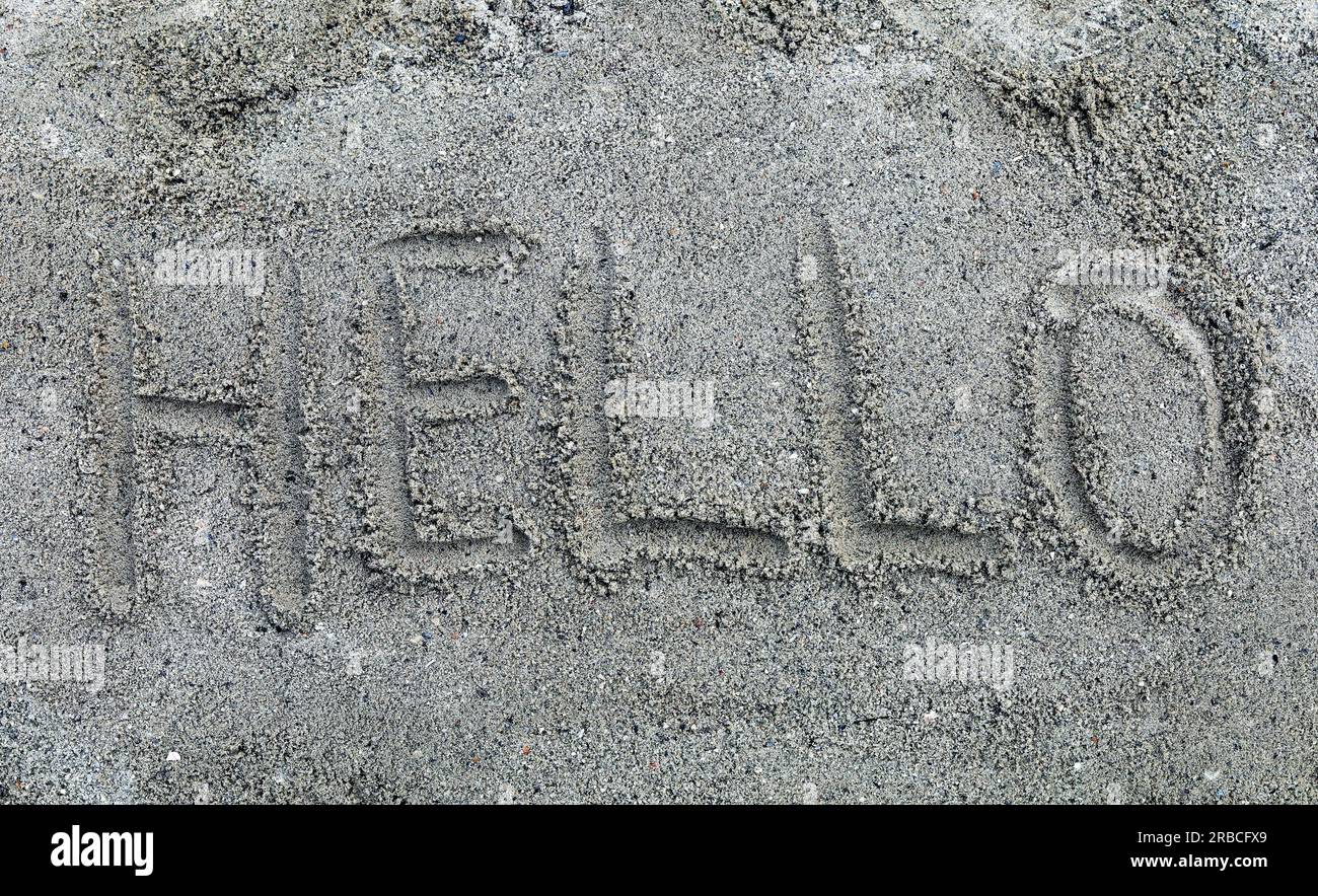Alphabet writing on sand letter hi-res stock photography and images - Alamy