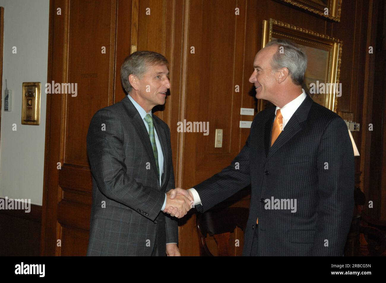 Secretary Dirk Kemmpthorne meeting at Main Interior with Mark Racicot ...
