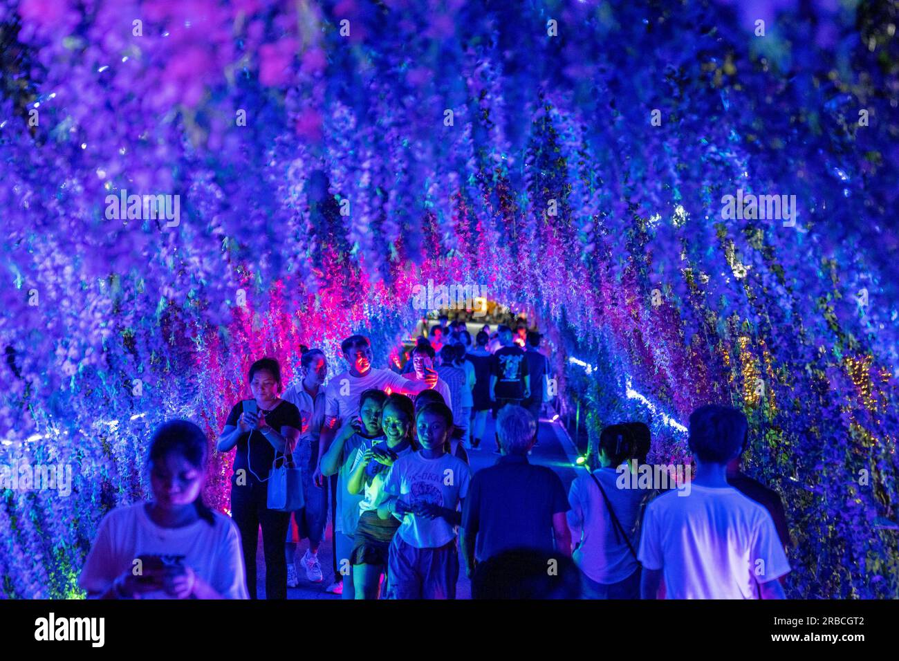 HEFEI, CHINA - JULY 8, 2023 - Visitors enjoy a lantern show at the Joy ...