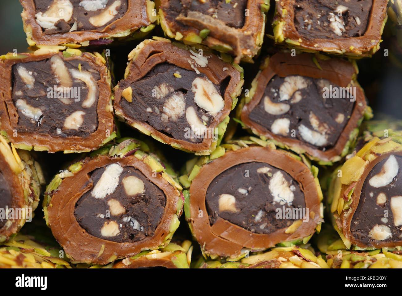 traditional Turkish delight With Nut Stock Photo - Alamy