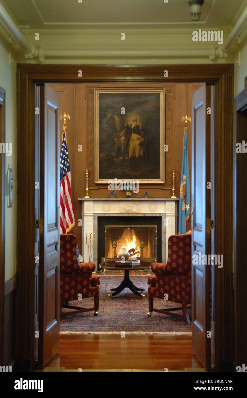Furniture, decorations in and around Secretary's office, Main Interior ...
