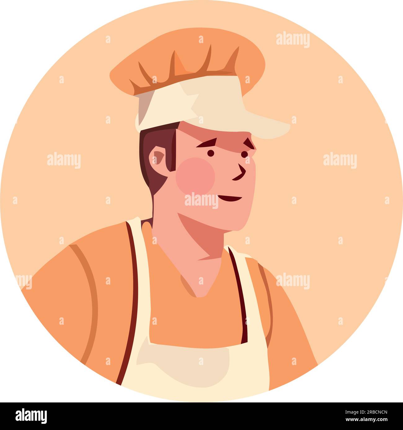 Smiling chef avatar in flat cartoon design Stock Vector Image & Art - Alamy