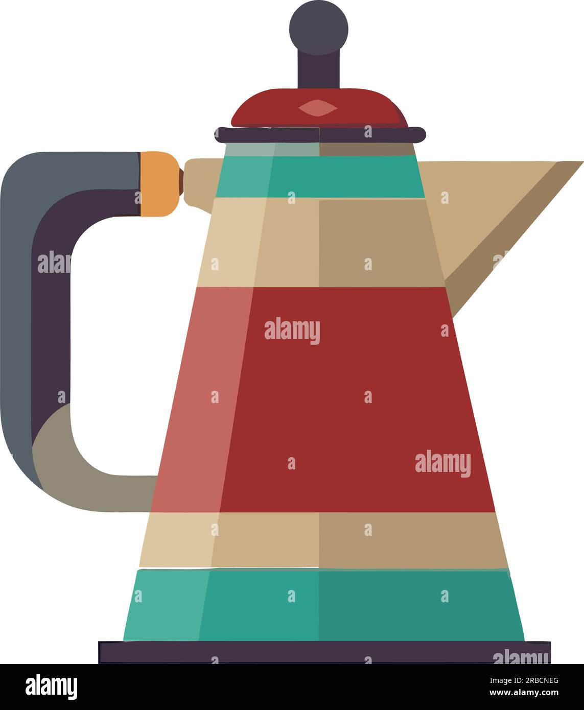 Iconic kettle design with handle, isolated illustration Stock Vector ...