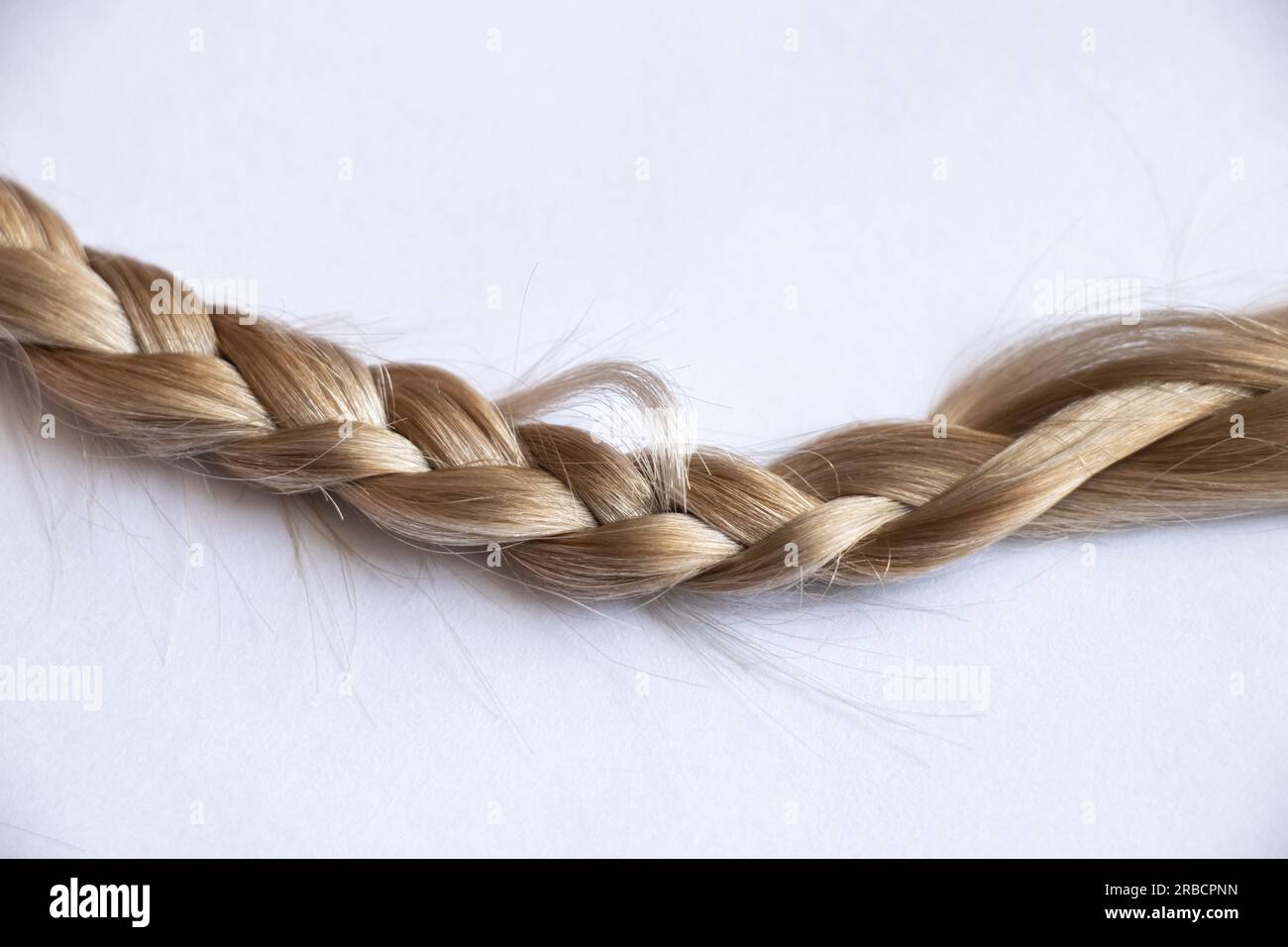 blond hair braid on an isolated background close-up Stock Photo - Alamy