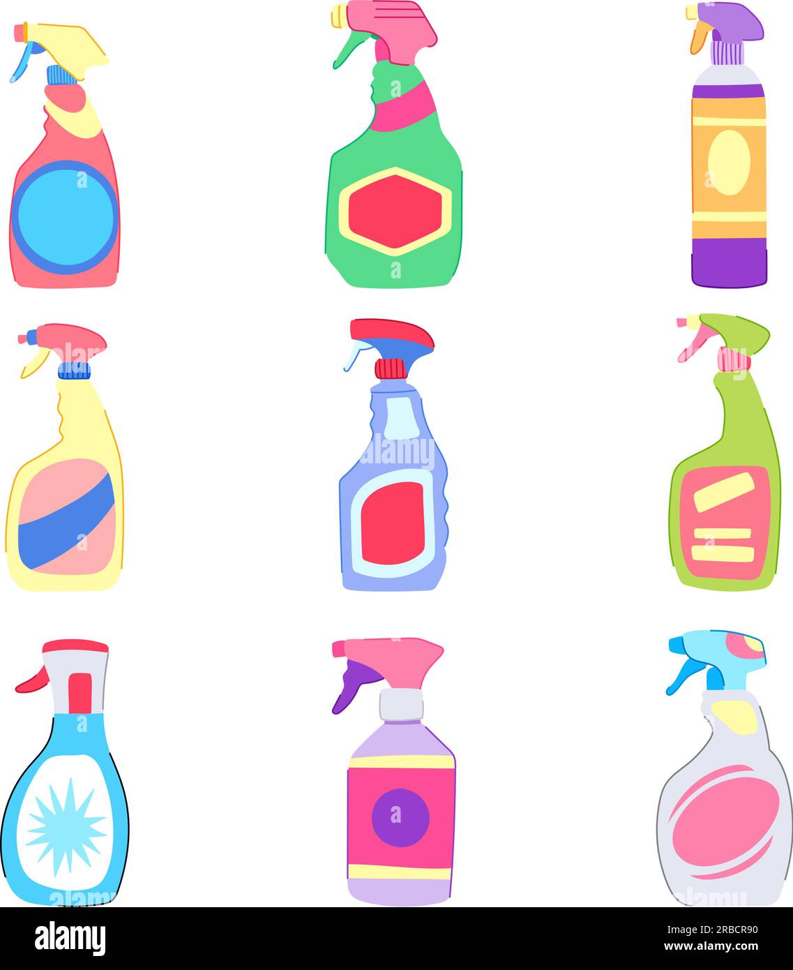 bathroom cleaner set cartoon vector illustration Stock Vector Image ...