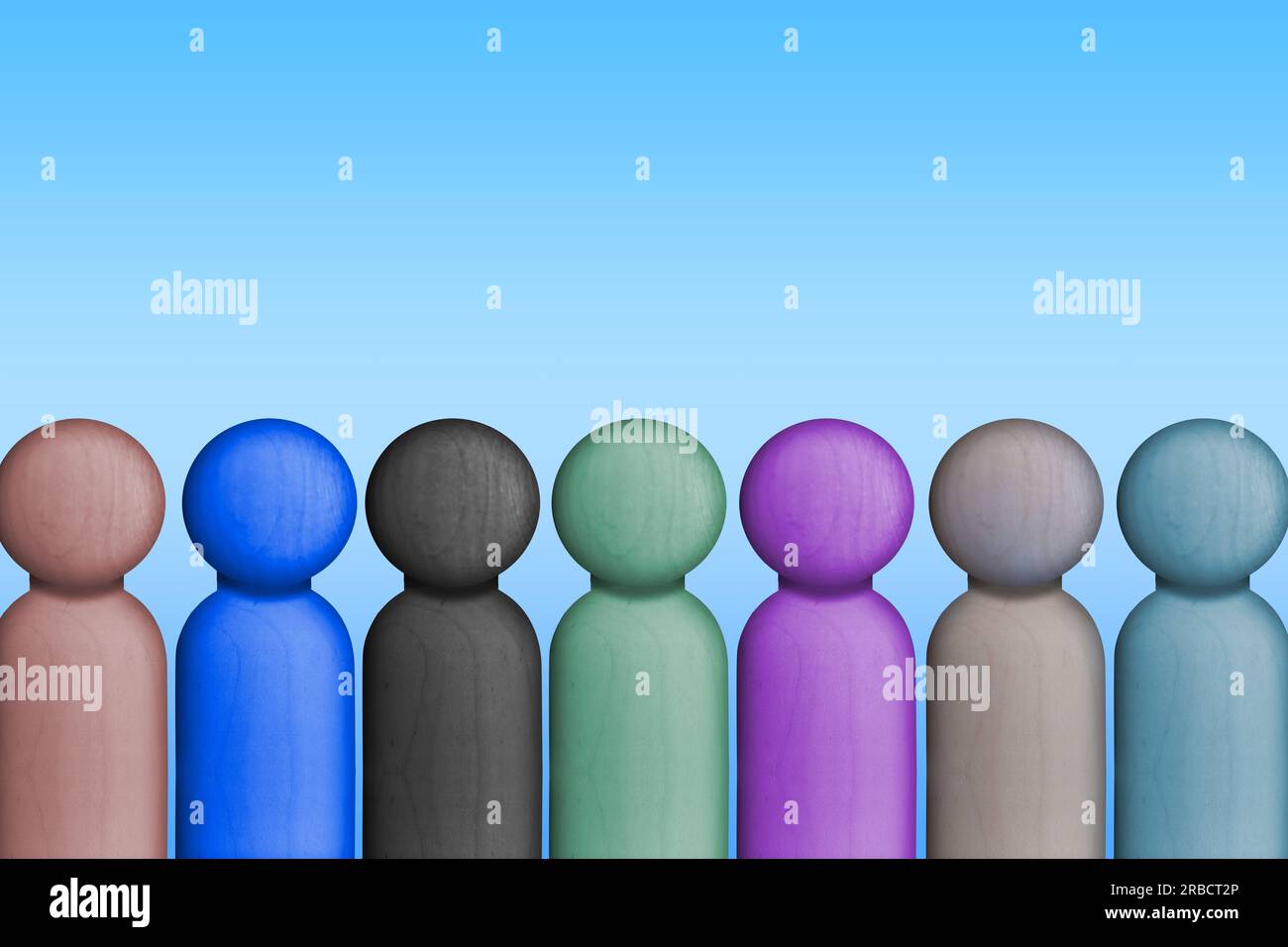 Diversity and inclusion concept displayed with multi-colored characters ...