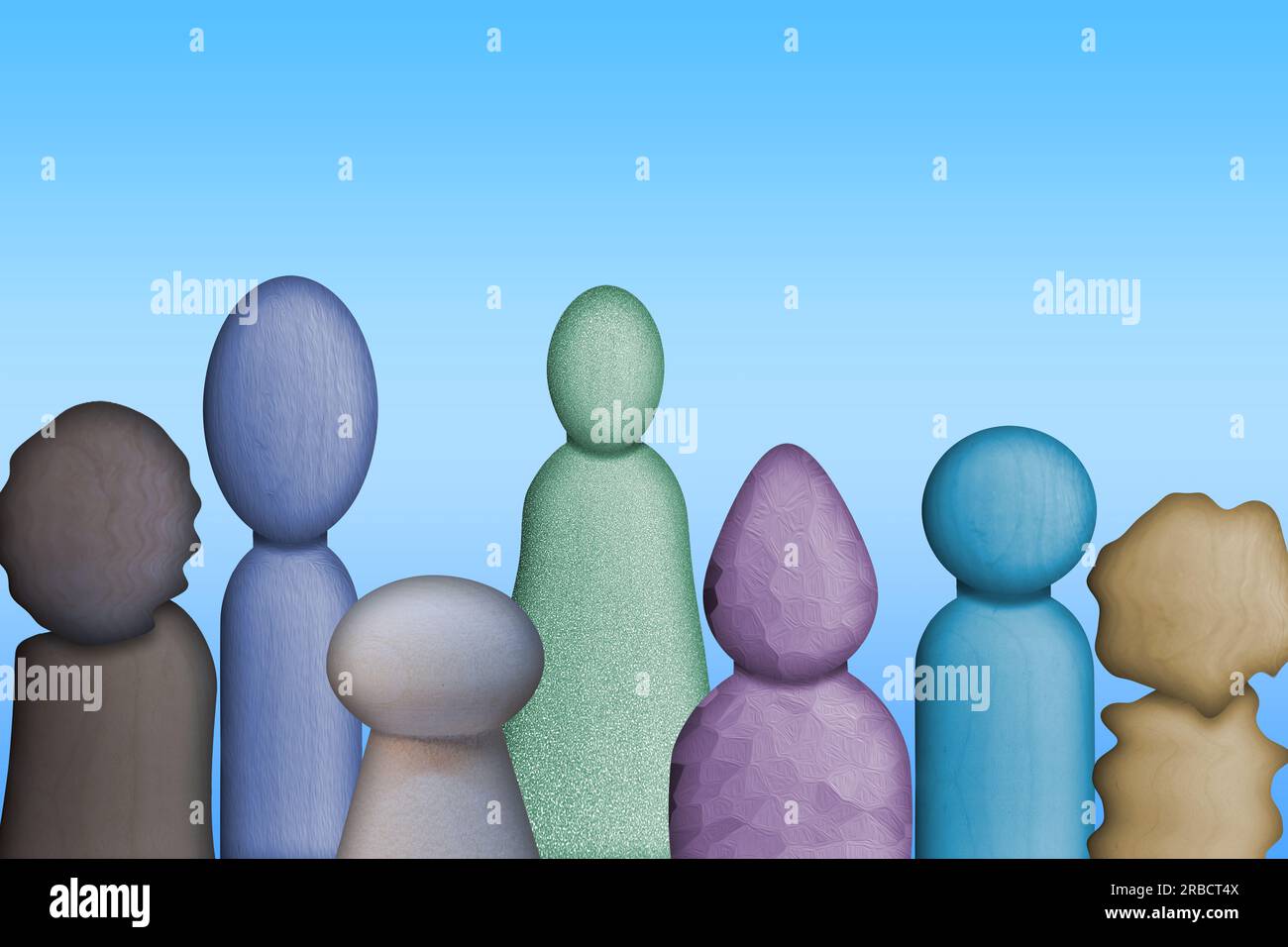 Unique and diverse looking characters standing together, depicting the ...