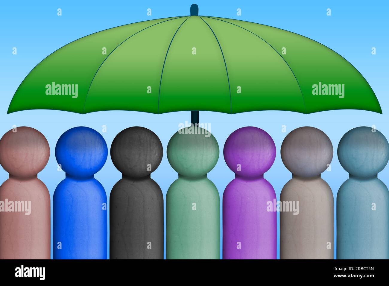 Unique and diverse looking characters huddled together under an ...