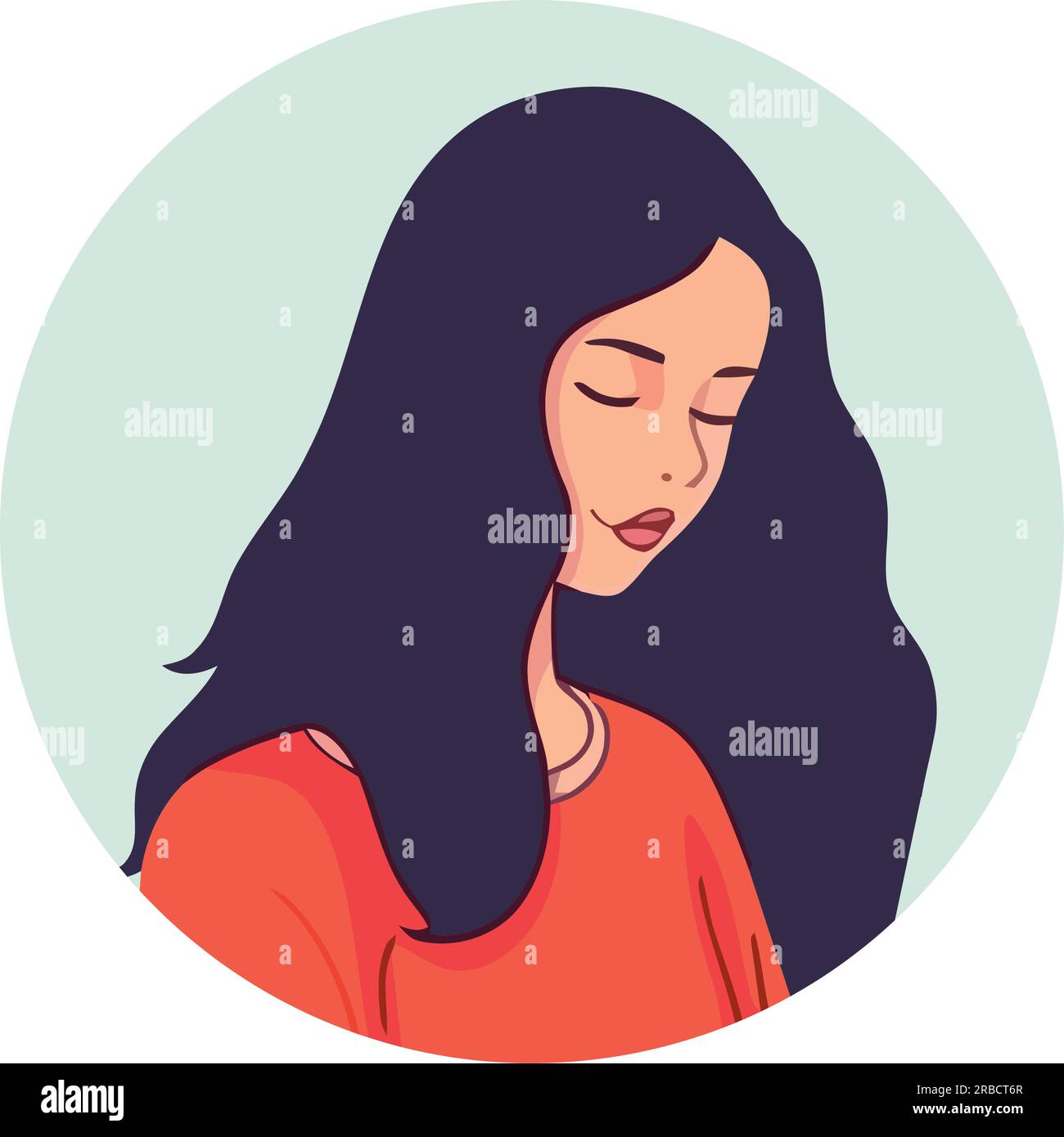 Flat vector illustration of a cheerful woman Stock Vector Image & Art ...