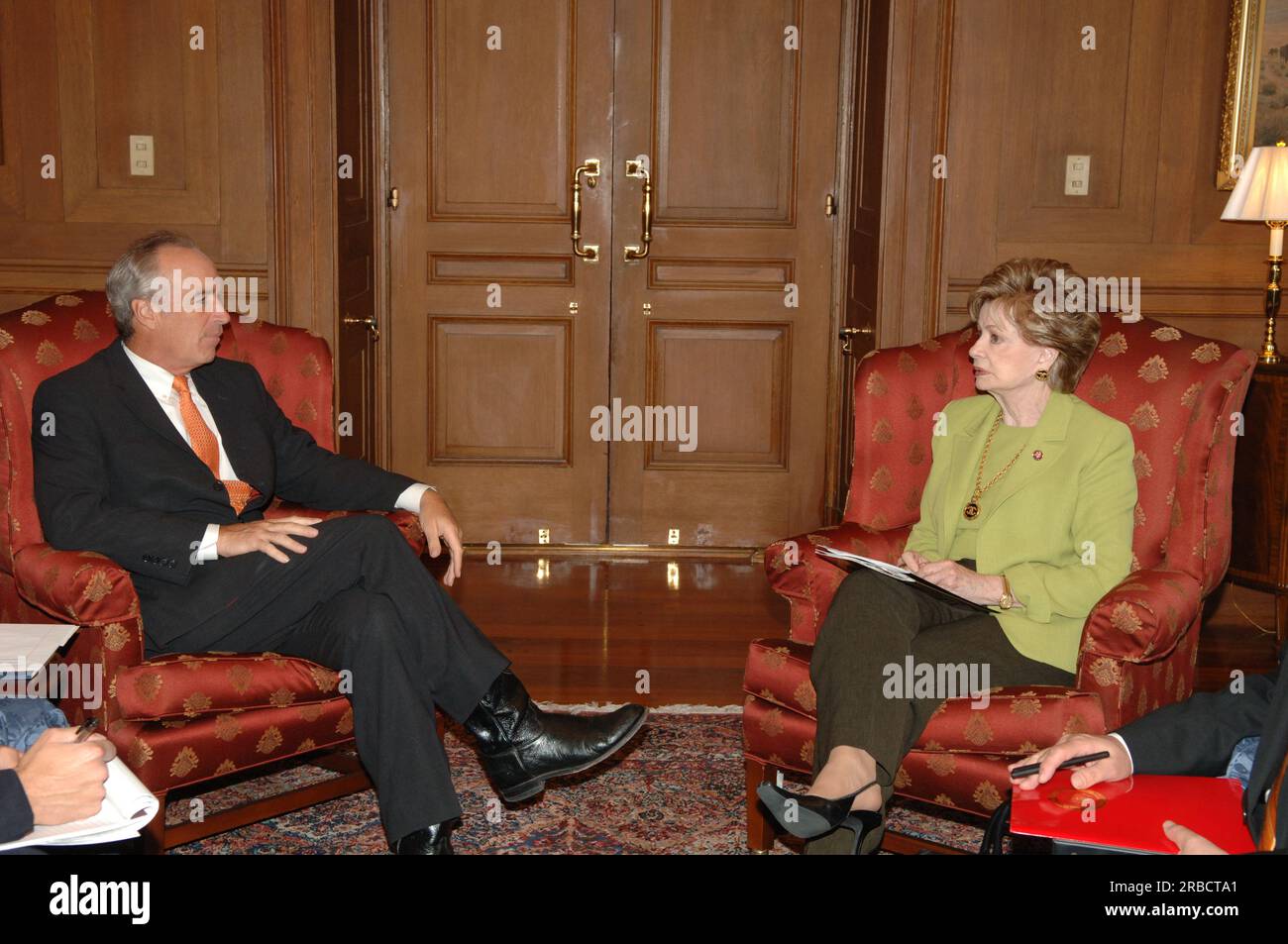 Secretary Dirk Kempthorne and aides meeting at Main Interior with group ...