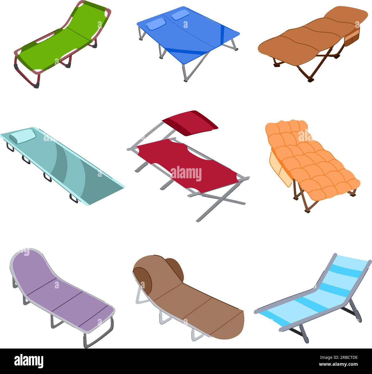 camping cot set cartoon vector illustration Stock Vector Image & Art ...