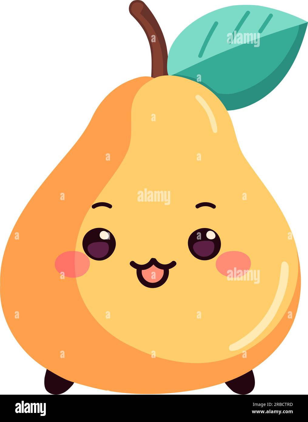 Cute cartoon fruit pear smiling, eating fresh Stock Vector Image & Art ...