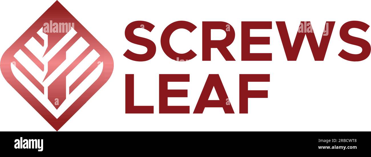 Minimalist Abstract SCREWS LEAF Bolt logo design Stock Vector Image ...