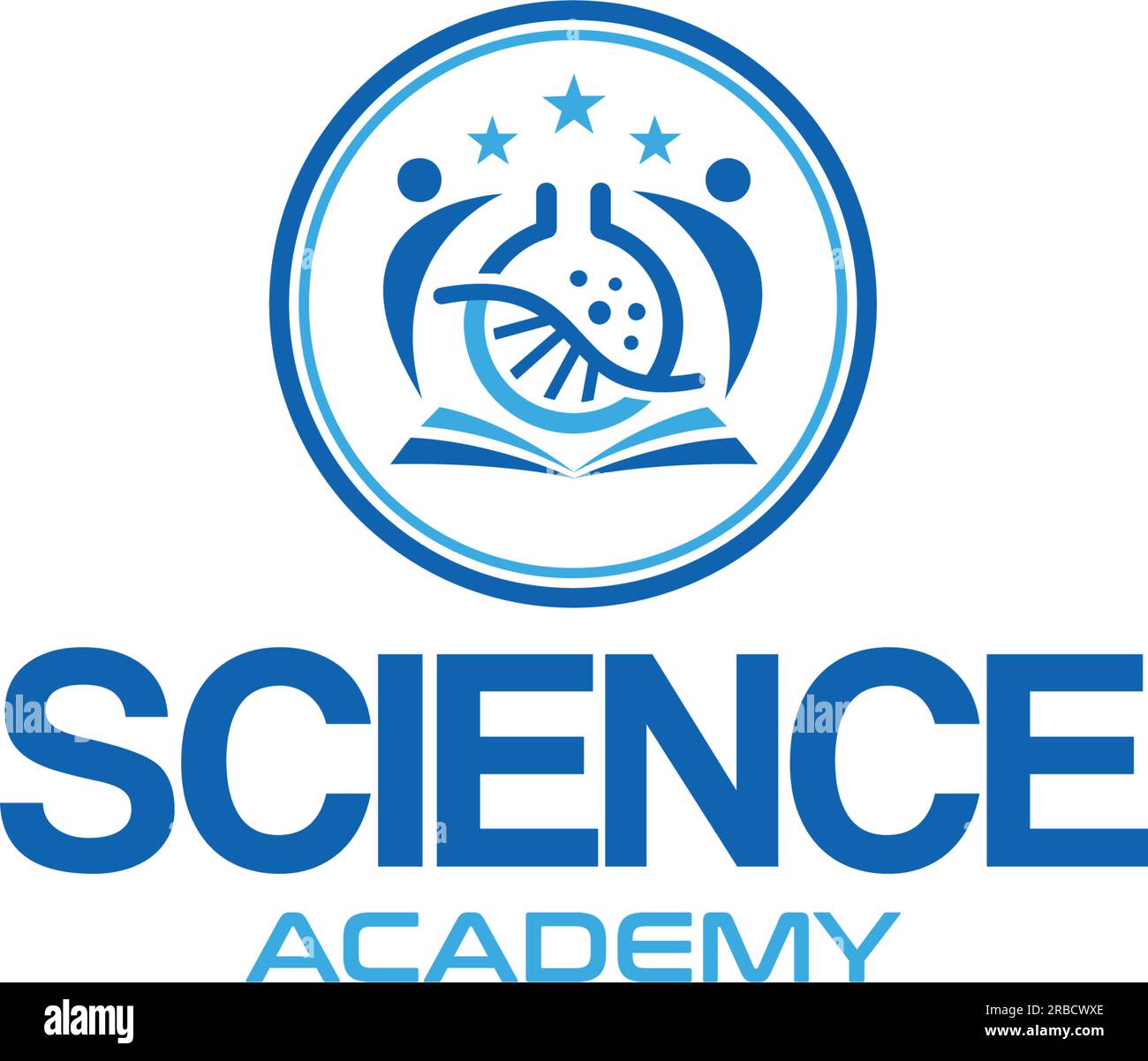 Flat SCIENCE ACADEMY Star People Book logo design Stock Vector Image ...