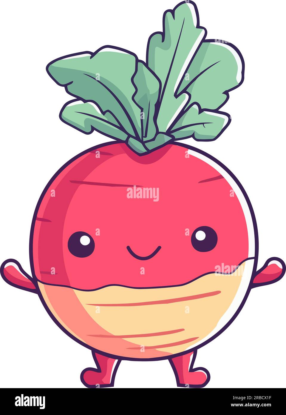 Juicy cute radish vegetable cartoon Stock Vector Image & Art - Alamy