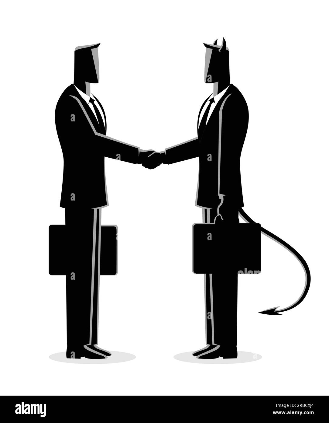 Business concept vector illustration of a businessman making a deal ...