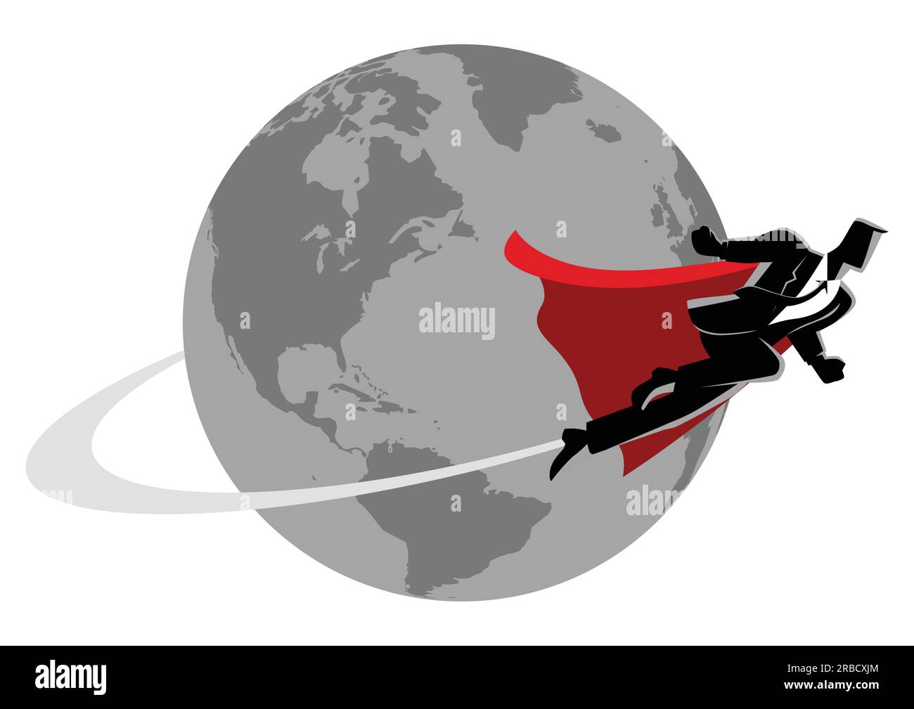 Business concept vector illustration of a super businessman flying ...