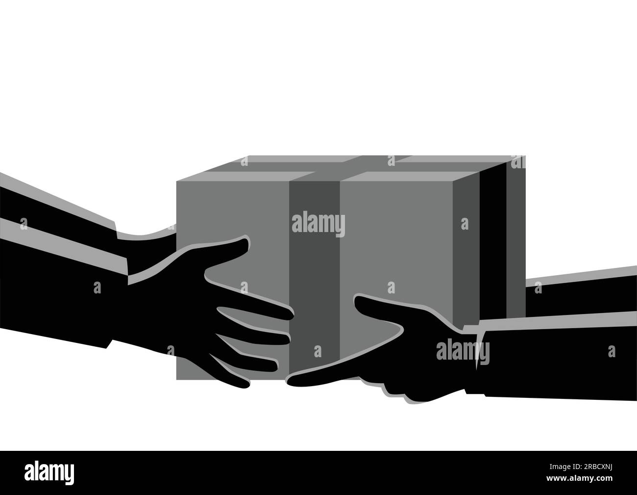 Business vector Illustration of men hand delivering and receiving ...