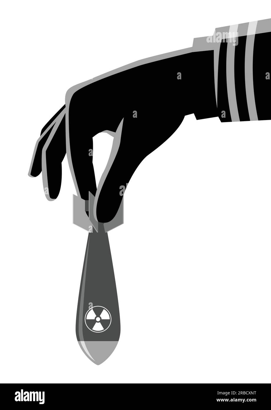 Vector illustration of a hand in military uniform ready to drops an ...