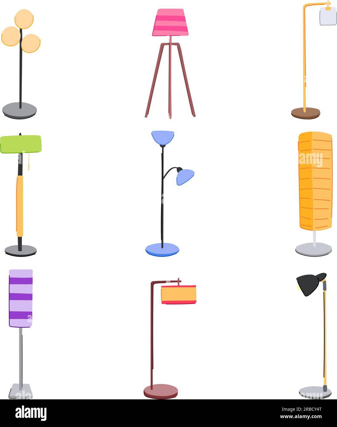 floor lamp set cartoon vector illustration Stock Vector Image & Art - Alamy