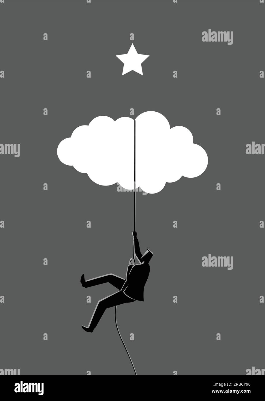 Business concept vector illustration of businessman reaching out for ...