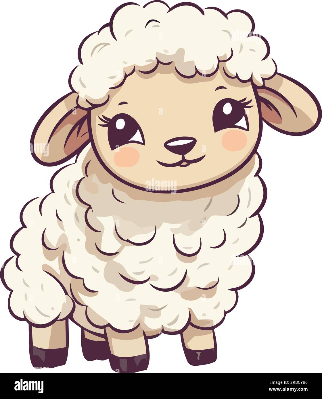 Cute little lamb mascot icon Stock Vector Image & Art - Alamy